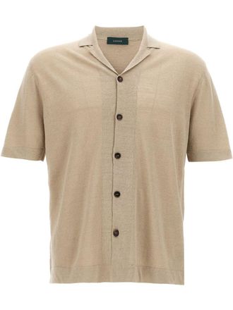 Zanone chemise en lin - Tons neutres