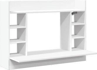 vidaXL Vidaxl - Bureau mural blanc 105x48x75 cm bois dingénierie