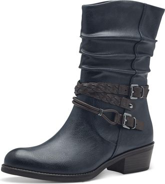 Marco Tozzi Marco Tozzi Damen Stiefeletten mit Absatz mit Blockabsatz mit Rei&szlig;verschluss, Blau (Navy Comb), 38