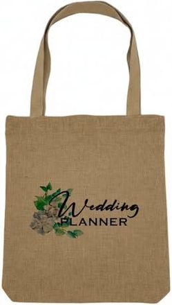 Fabulous Sac Shopping Tote Bag Aspect Lin - Wedding Planner Wedding Blue Flowers - Sac de Courses Toile Epaisse 360g Beige Naturel Cabas Port&eacute; Epaule Solide Im