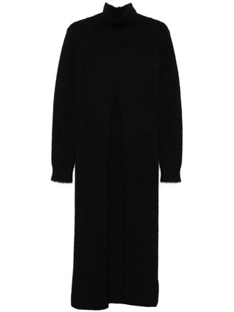 Jil Sander robe en maille à coupe longue - Noir