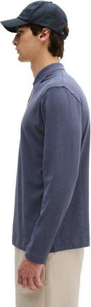 Marc O'Polo Langarm-Poloshirt aus Baumwoll-Leinen-Mix