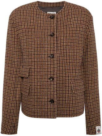 Bally Sakko mit Hahnentrittmuster - Braun