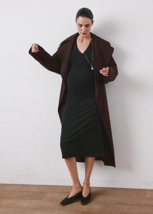 Mango Robe de grossesse longue noir - Femme - S - MANGO