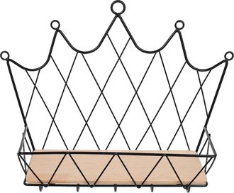 Valiclud Wandregal ohne Bohren mit dekorativem Haken Schwarz mit Kranz Design Platzsparend für Wohnzimmer Küche und Bad Einfach zu Montieren und Vielseitig Ver