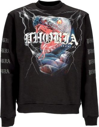 Phobia Archive Homme, Sweatshirts et sweats &agrave; capuche, Noir, Taille: XL Snake Crewneck