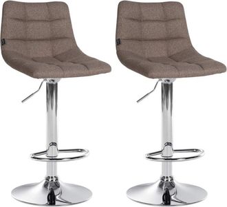 Clp Ensemble de 2 tabourets de bar en tissu Jerry Tissu, chrom