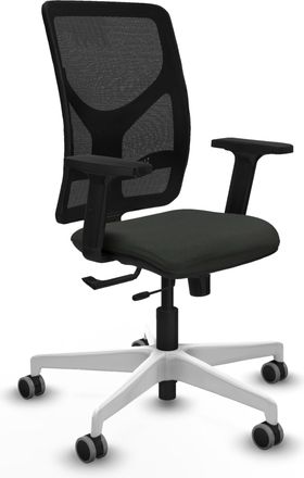 Piqueras y Crespo PC-Stuhl, schwarz, mit 2D-Armlehnen, h&ouml;henverstellbare Lendenwirbelst&uuml;tze, ausgestattet mit Syncro/Traslack und Schneideschaum, mit Rollen von 65 mm, 