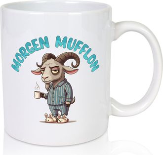 Generic Morgen Mufflon | Morgenmuffe - Tasse Weiss - Kaffeetasse/Geschenk/Familie