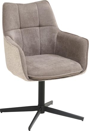 MID.YOU Mid.you Armlehnstuhl, Anthrazit, Schwarz, Metall, Textil, Drehkreuz, 62x85x62 cm, Sitzfl&auml;che 360&deg; drehbar, Esszimmer, St&uuml;hle, Esszimmerst&uuml;hle, Armlehn