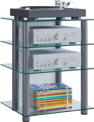ebuy24 Ebuy24 - Hifi M&ouml;bel Rack Alu Glas Phono Bilus