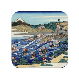 Fabulous Untersetzer aus Kork - Hokusai Kunst Japan Stempel Mont Fuji seit Kanaya - 1 Stück (95 x 95 mm)
