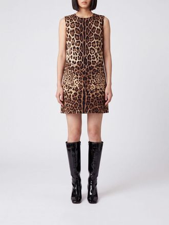Dolce & Gabbana Mini-Etuikleid von aus Seide mit Animal-Print