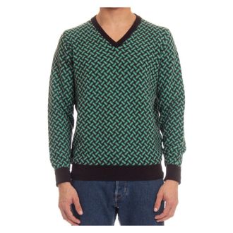 Drumohr Kaschmirpullover mit Keks-Muster - - Knitwear - Herren - Gr&uuml;n - XL
