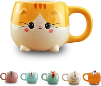 Winkee Pet Friends Tasse K&auml;tzchen Mimi I Super s&uuml;&szlig;e Kaffeetasse & Teetasse I Gro&szlig;er Becher- ca. 450 ml