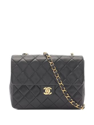Chanel mini sac port&eacute; &eacute;paule matelass&eacute; 20 (1994-1996) - Noir