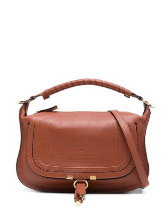 Chlo&eacute; small Marcie leather crossbody bag - Marron