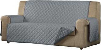 Estoralis | Eden | Sofabezug im modernen Design | Gesteppter Stoff | Grau/Anthrazit | Für 2-Sitzer-Sofa | Stoffgröße 110 x 220 cm (Breite x Höhe) Schutz für all