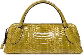 Tory Burch Sac &agrave; main Lock Snake &agrave; poign&eacute;e sup&eacute;rieure - Femme - Sacs - Vert - Taille: ONE Size
