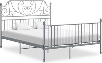 vidaXL Cadre de lit sans matelas gris métal 160x200 cm vidaXL