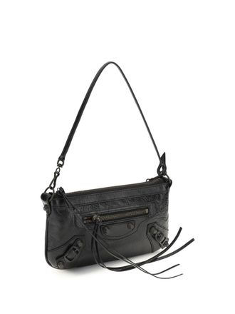 Balenciaga Womens Le City Clutch Bag Black Lamb Ovis Aries Shoulder