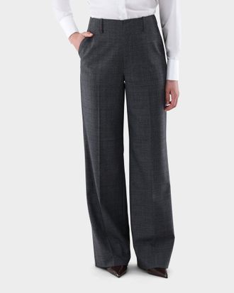 van Laack Karierte Hose mit weitem Bein