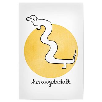 artboxONE Poster 60x40 cm Typografie Hereingedackelt - Gelb - Bild flur eingang eingangsbereich