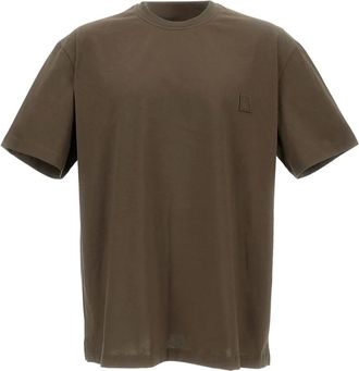 Wooyoungmi t-shirt à logo brodé - Marron