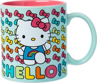 Silver Buffalo Hello Kitty Hello Rainbows Keramiktasse, gro&szlig;e Kaffee- & Tee-Tasse, Fassungsverm&ouml;gen: 590 ml
