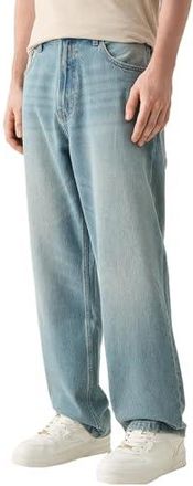 Generic Jean Homme Jeans Homme Jean Skater Taille Basse Ample Coupe Droite Stretch - Pantalon Loose Streetwear Inspir&eacute; De La Culture Skate Masculine