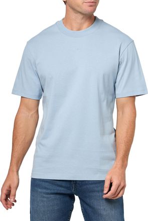 HUGO BOSS Herren-T-Shirt mit kleinem Logo in der Mitte, Jersey, kurz&auml;rmelig, Dust Blue, XX-Large