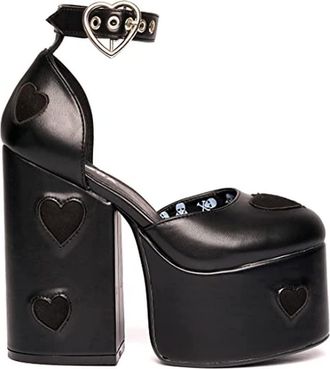 Lamoda Damen Translate Love Court Shoe, Black Suede, 40 EU