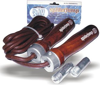 Bay SPIDERJUMP Klassisches Delux Leder-Springseil mit Kugellager, Sprungseil Springseile Hüpfseil Classic