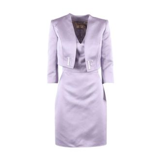 Elisabetta Franchi Duchess Satin und T&uuml;llkleid mit Jacke - - Dresses - Damen - Lila - M