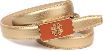 Anthoni Crown Damen Ledergürtel Gürtel, Gold, 75
