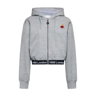 John Richmond Hoodie mit Rei&szlig;verschluss und ikonischen Details - - Sweatshirts & Hoodies - Damen - Grau - XL