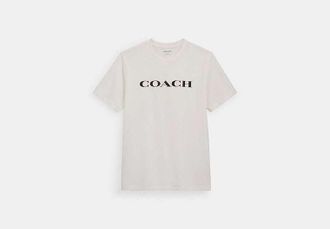 Coach Coach T-Shirt aus Bio-Baumwolle in Wei&szlig;, Gr&ouml;&szlig;e X-Klein