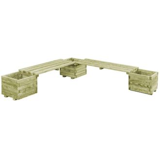vidaXL Banc de jardin &agrave; jardini&egrave;res Bois de pin impr&eacute;gn&eacute; vidaXL