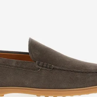 Tod's Mens Suede Loafers Brown Calfskin