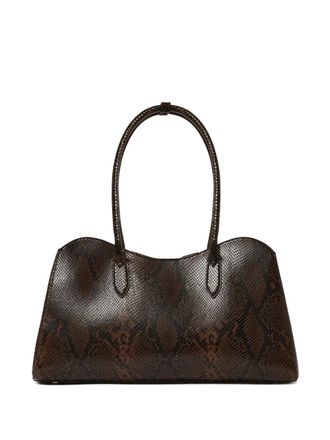 Stella McCartney sac cabas Ryder à effet peau de serpent - Marron