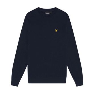Lyle & Scott Homme, Pulls, Bleu, Taille: M Pull en coton &agrave; col rond en tricot
