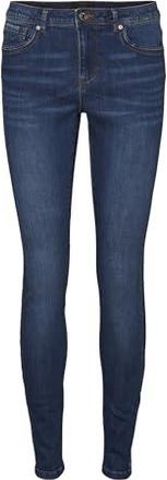 Vero Moda Tall VMTANYA Mr S Piping J VI369 GA TLL Noos Jeans, Dark Blue Denim, XXL / 36L Femme