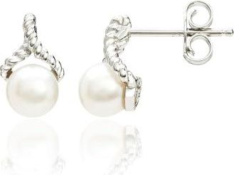 Eye Candy Boucles doreilles pour femme - Argent sterling 925 rhodié - Perle de 6 mm - 2VNAECJER0055, Eine Größe, Argent sterling, Pas de gemme