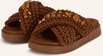 INUIKII Inuikii Pantoletten Mit Schmucksteinen braun