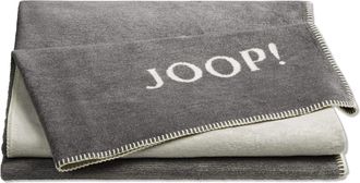 Joop Melange-Doubleface I flauschig-weiche Kuscheldecke Graphit-Ecru I Wohndecke aus Baumwoll-Mischgewebe in Melange-Optik I Tagesdecke 150x200cm | nachhal