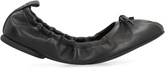 Hogan Womens Leather Ballet Flats Black Ballerina Shoes