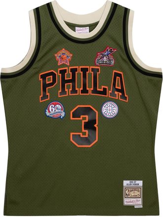 Mitchell & Ness NBA Philadelphia 76ers Flight Swingman Allen Iverson Trikot Herren Oliv/gelb, S