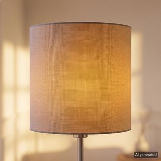Eglo home24 Stehleuchte I &Oslash; 28cm Beige/Cappuccino Mischgewebe E27