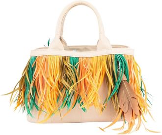 Prada Crossbody Bags - Prada Multicolor Feathers Canapa Handbag - Gr. unisize - in Bunt - f&uuml;r Damen