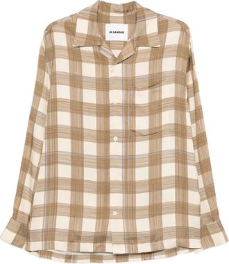 Jil Sander Homme, Chemises, Beige, Taille: L Chemise &agrave; carreaux
